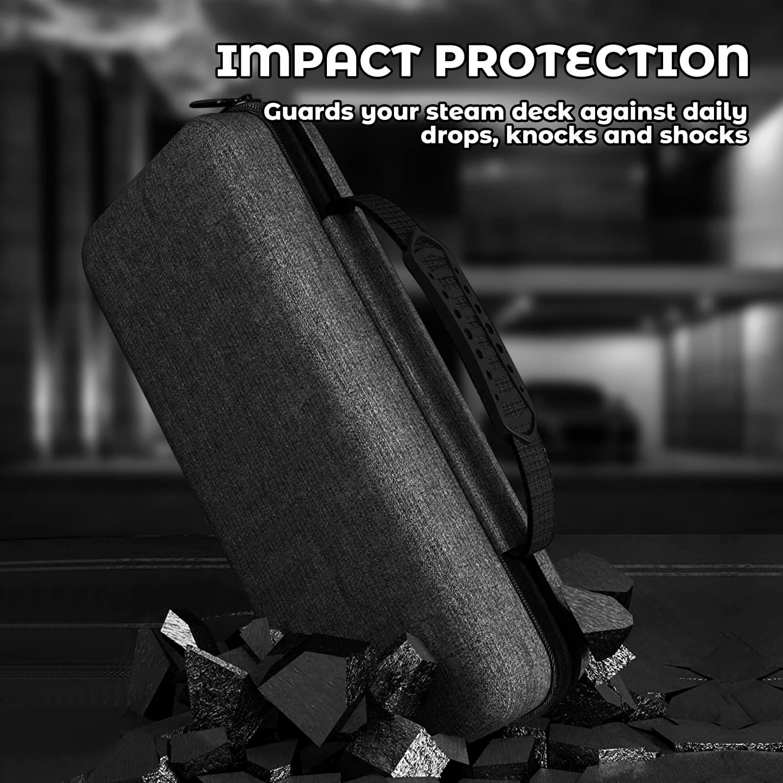 Carrying Case for Steam Deck Console: Portable Storage Bag Built-In Stand Shockproof Protective Hard Shell Carry Bag Travel Pouch for Adapter Charger Storage