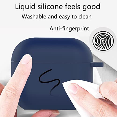 Geeice AirPods Pro Case with Cleaner kit, 2 in 1 Soft Silicone Full Protective Accessories Cover with Keychain, Cleaning Pen for 2019 Airpod Pro, Blue