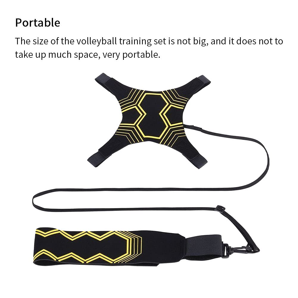 CALIDAKA Volleyball Training Equipment Aid,Volleyball Practice Trainer Kit for Serving,Setting(Black)