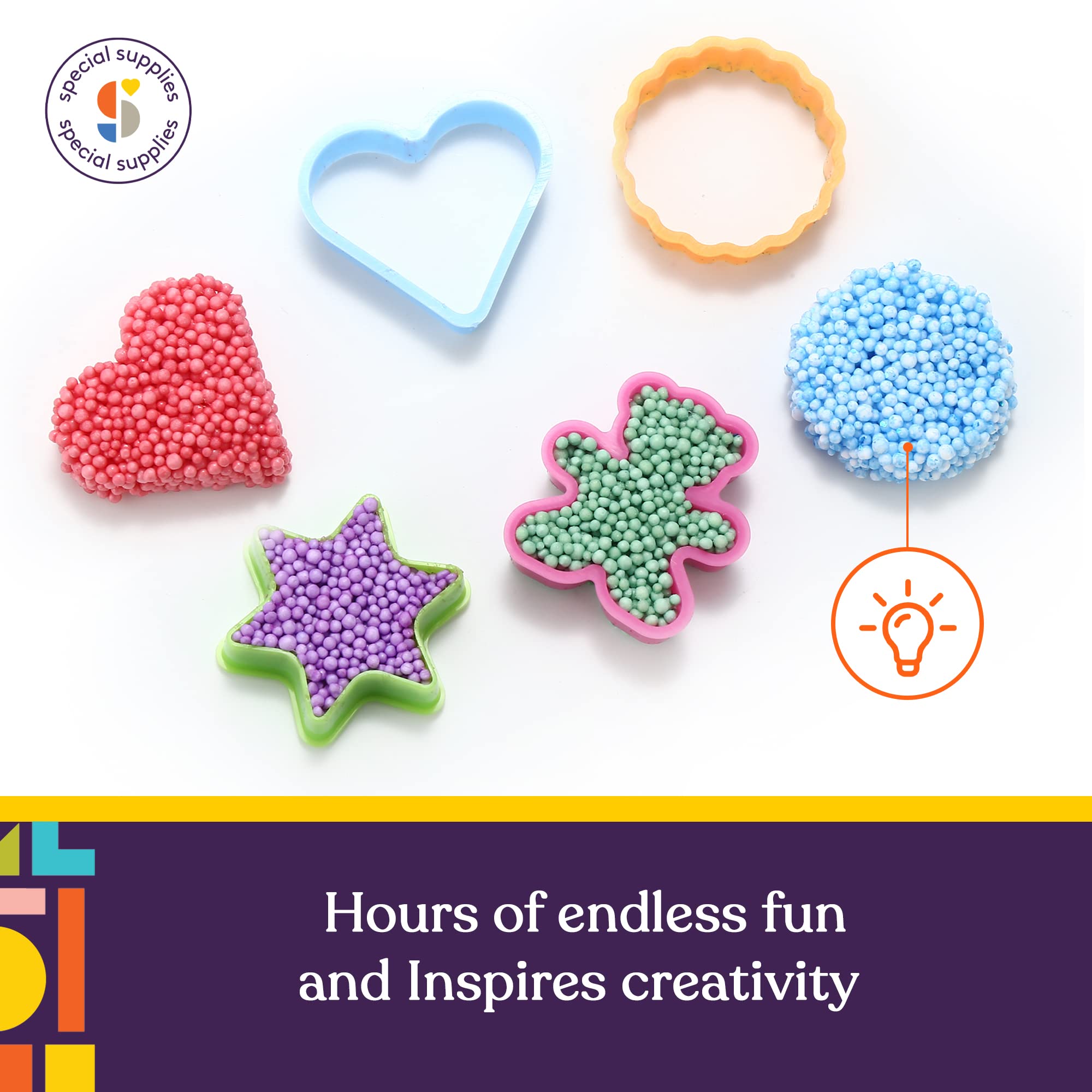 Special Supplies Fun Foam Modeling Foam Beads Play Kit, Children’s Educational Clay for Arts Crafts Kindergarten, Preschool Kids Toys Develop Creativity, Motor Skills (10-Pack)