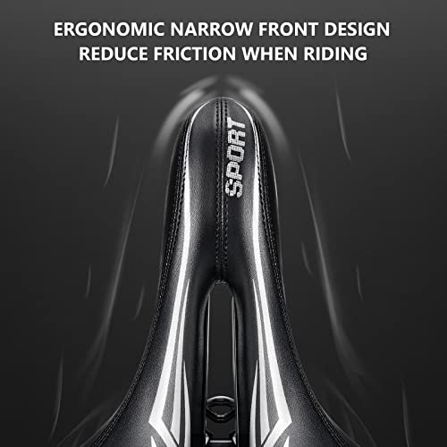 IPOW Mountain Bike Seat 7โโ, Comfortable MTB Bike Seat for Men and Women, Bicycle Saddle Replacement Padded with Soft High Density Memory Foam
