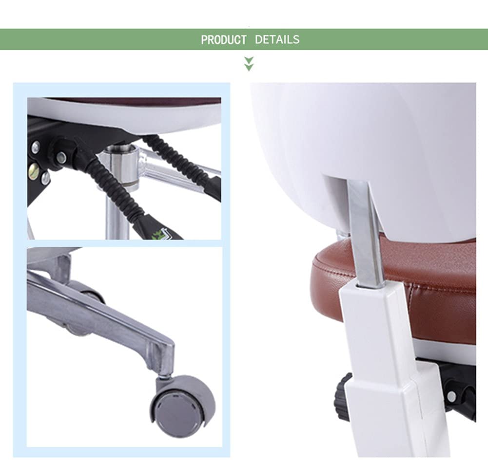 Medical Dental Stool Dentist Chair PU Leather Auxiliary Stool Chair with Armrest Height-Adjustable Doctor Chair Suitable for Dentist and Office