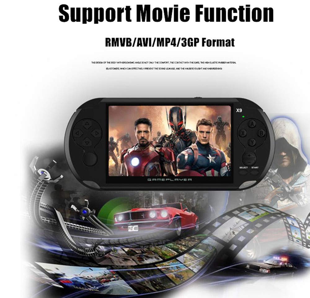 Portable X9 Retro Video Game Console 5.1 Inch Screen 8GB Handheld Gaming Player (Black)