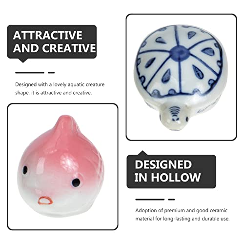 MAGICLULU 3Pcs Ceramic Animal Figurines Fish Frog Turtle Aquarium Floating Decorations Realistic Artificial Fishes Fish Tank Decorations Ornaments