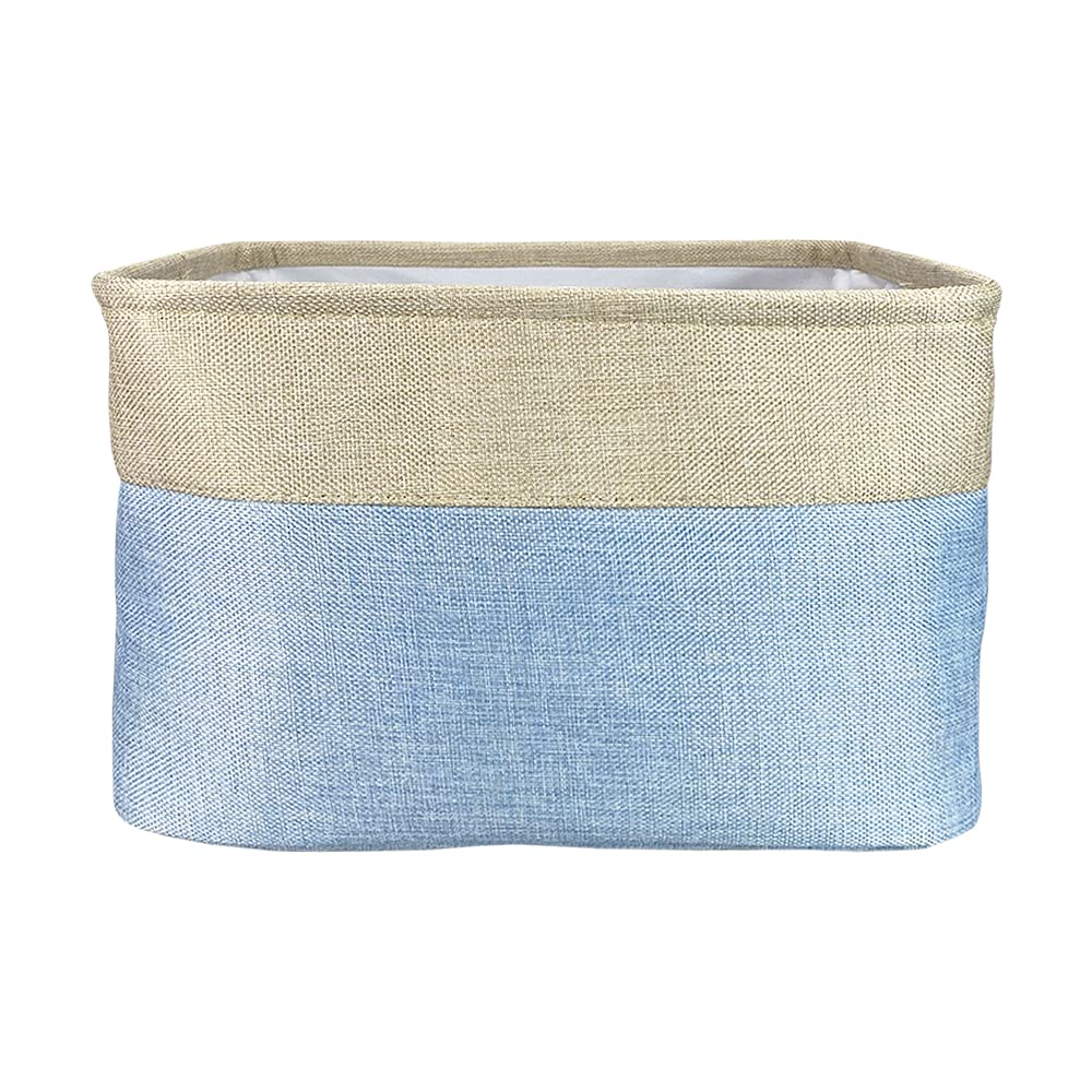 MALIHONG Personalized Foldable Storage Basket with Funny Dog English Bulldog Collapsible Sturdy Fabric Pet Toys Storage Bin Cube with Handles for Organizing Shelf Home Closet, Blue amd White