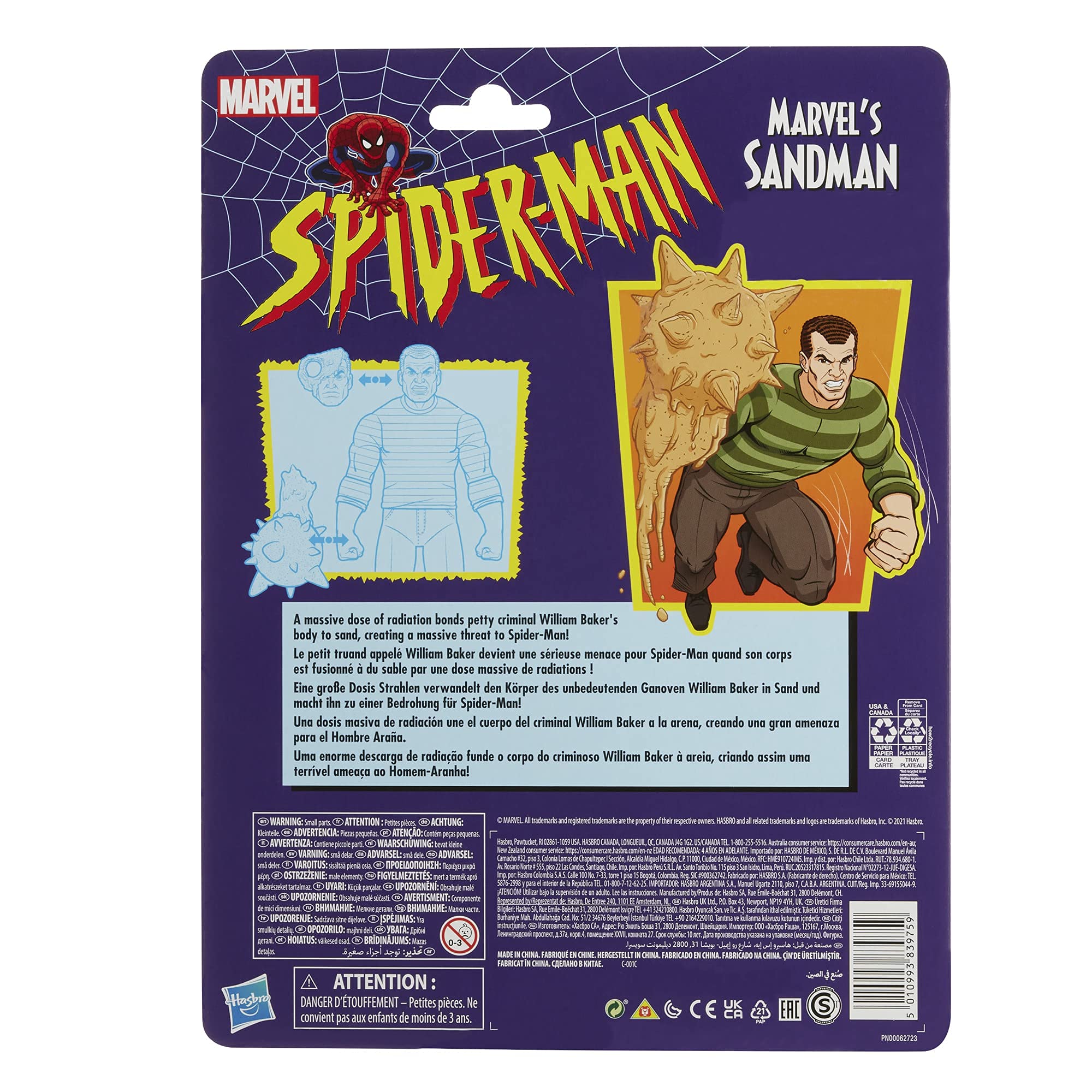 Spider-Man Hasbro Marvel Legends Series 6-inch Scale Action Figure Toy Marvel’s Sandman, Includes Premium Design, and 5 Accessories