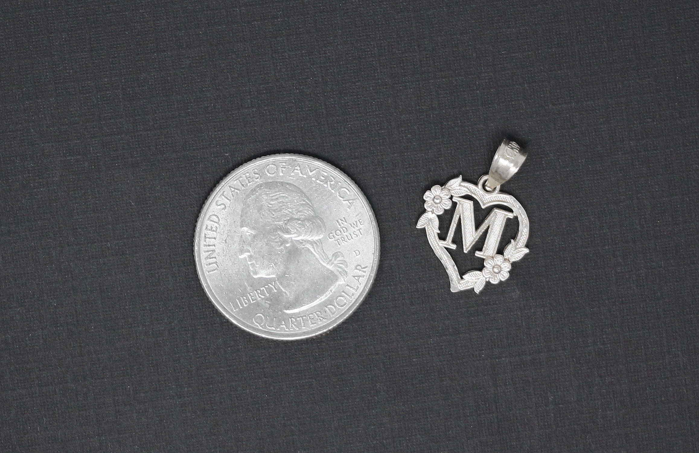 CaliRoseJewelry Beautiful Sterling Silver Initial Heart Pendant for Women - Letter L