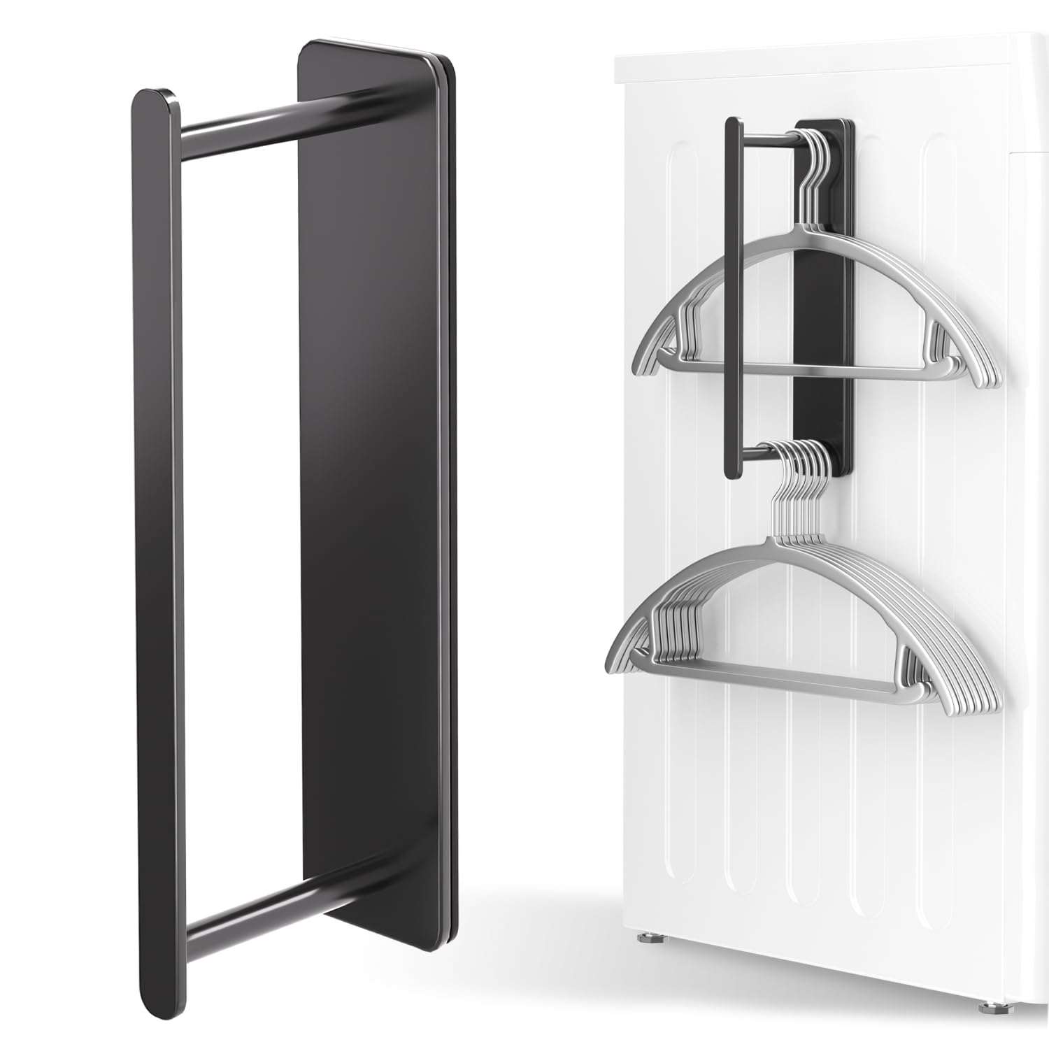 giffgiss Magnetic Hanger Holder for Laundry Room, Hanger Storage Organizer for Washing Machine on Wall, Clothes Hanger Organizer