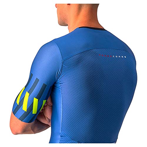 Castelli Free Speed 2 Race Top - Men's Cobalt Blue/Elecrtic Lime, L