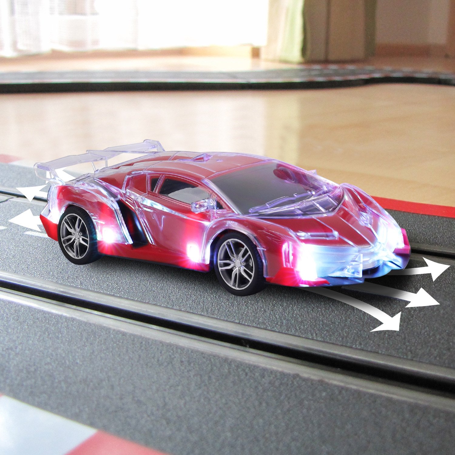 Light Up RC Remote Control Racing Car - 1:20 Scale Radio Control Sports Car with Flashing LED Lights - Ideal Gift Toy for Kids