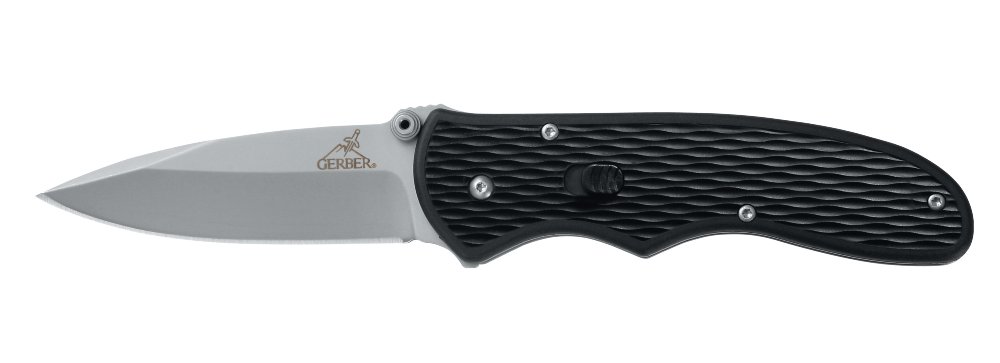 Gerber Gear Fast Draw Pocket Knife - 2.99" Plain Edge Blade Assisted Opening Folding Knife - EDC Gear and Equipment - Stainless Steel