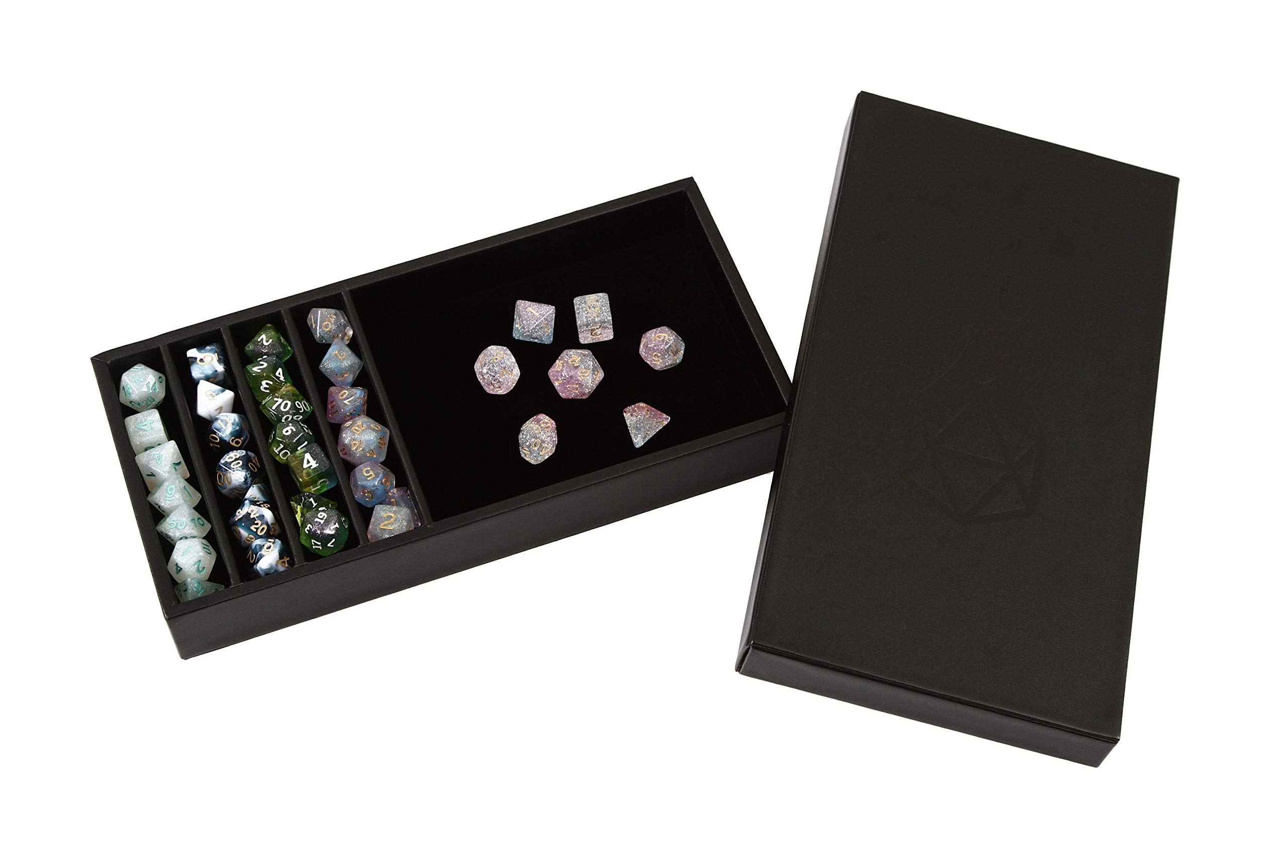 Forged Dice Co. Dice Battle Pit Dice Tray - 2 Dice Trays in 1 with Staging Area - Rolling Tray and Storage Compatible with Any Dice Game, D&D and RPG Gaming - Black