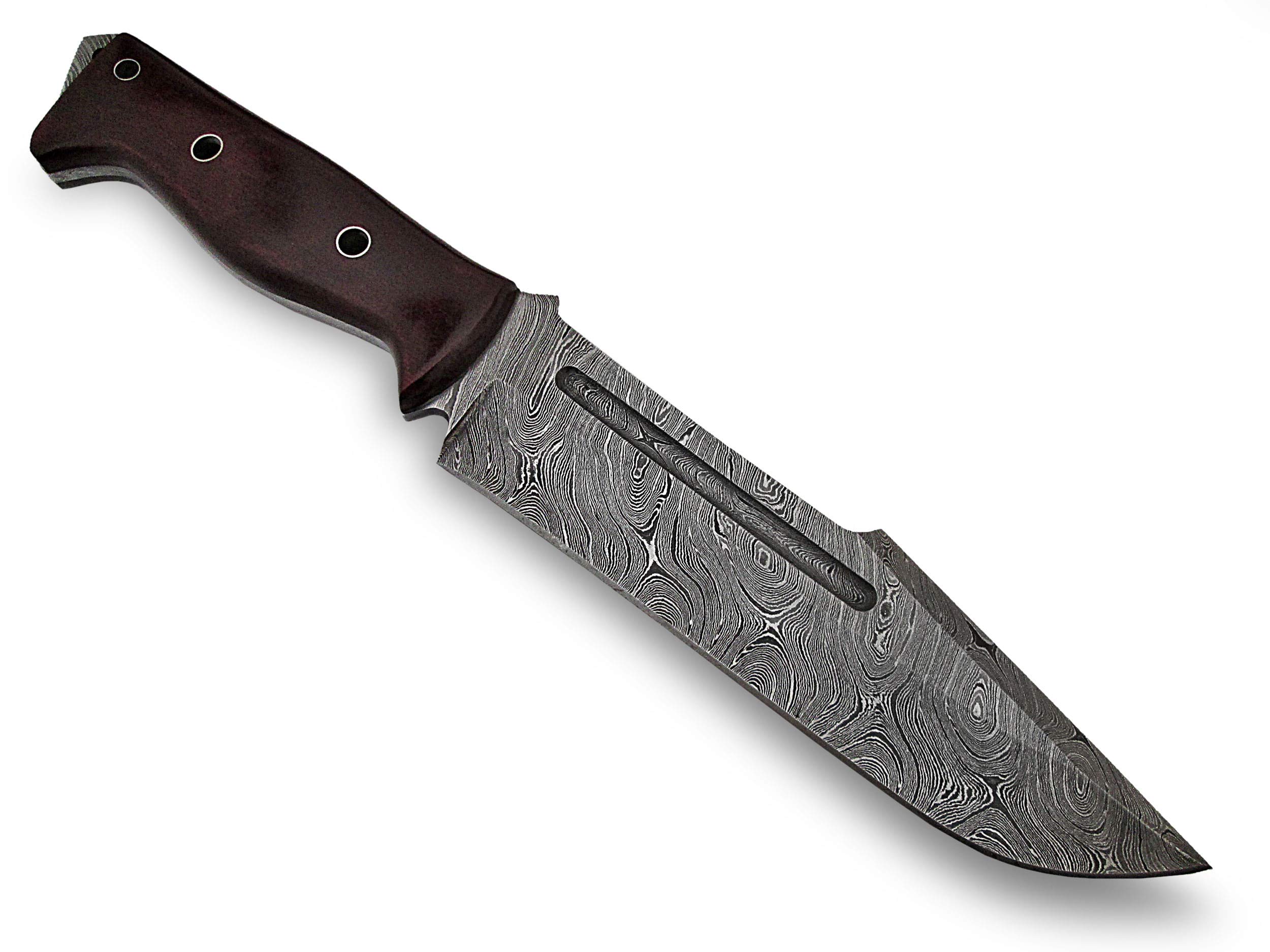 Black Country Custom Damascus Handmade Hunting Bowie Knife. Comes with a sheath.