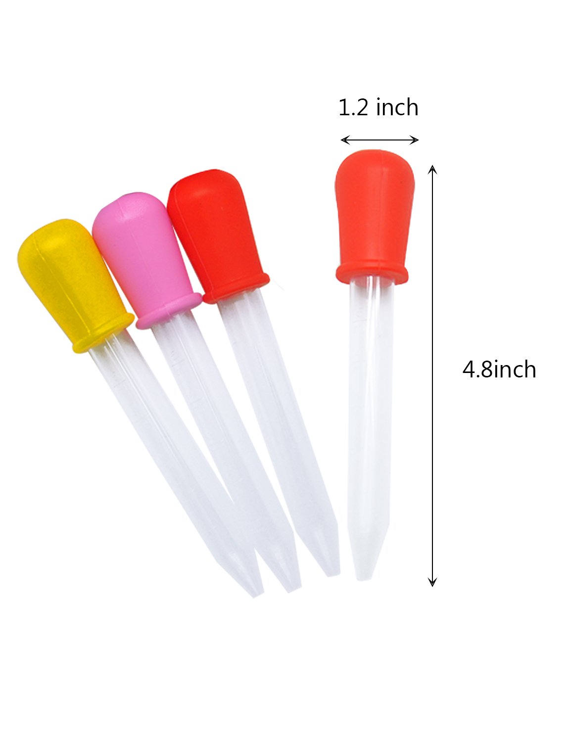 Gorse 12 Pack Liquid Droppers for Kids Silicone and Plastic Pipettes with Bulb Tip 5 ML Eye Dropper for Candy Molds