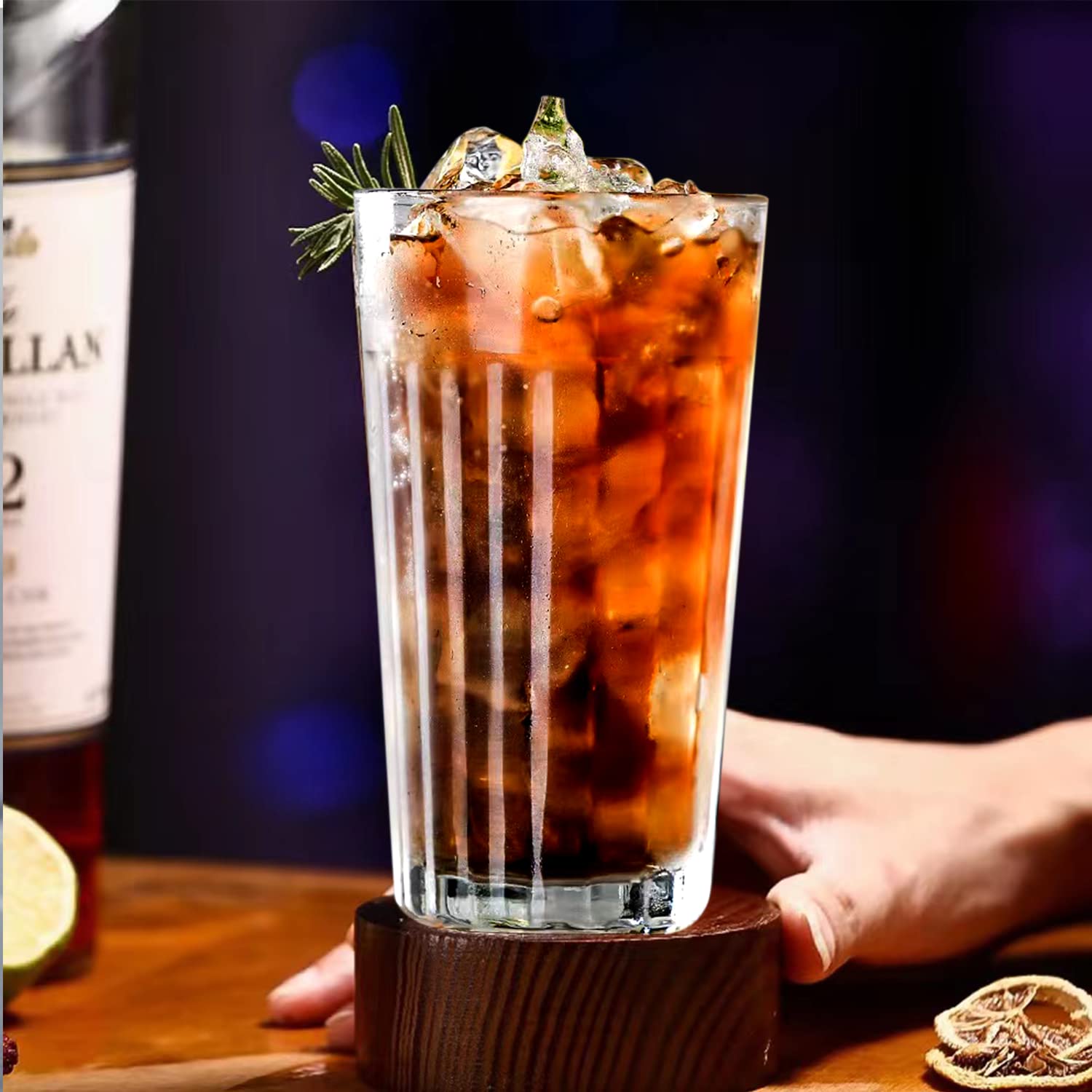 Cadamada Drinking Glasses,11oz Stackable Juice Glasses,Bar Glasses for Cocktails, Wine, Whiskey, Night Parties, Birthday Parties, and Gifts (12PCS)