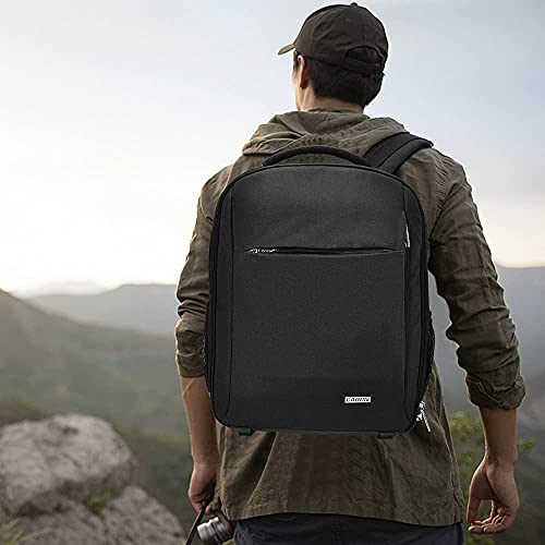 CADeN Camera Backpack, Waterproof Drone and Camera Bag for Canon Nikon Sony DSLR SLR Mirrorless, DJI Mavic, Air 2S, FPV Drone Backpack with 15.6'' Laptop Compartment & Tripod Holder
