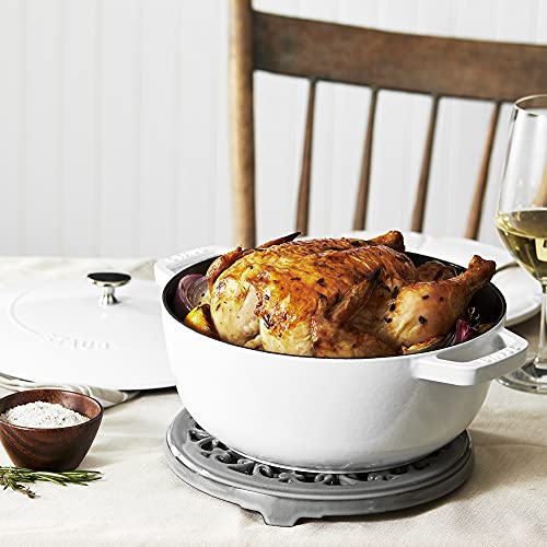 Staub Cast Iron Dutch Oven, 3.75Qt, serves 3-4, Made in France, White