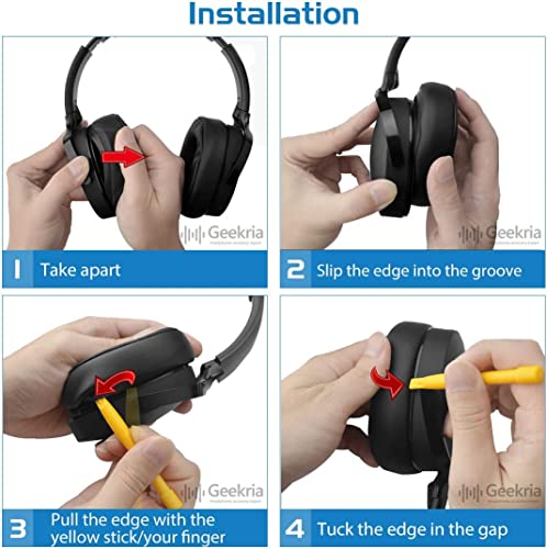 Geekria Sport Cooling-Gel Replacement Ear Pads for Skullcandy Crusher Wireless, Crusher Evo, Crusher ANC, Hesh 3, Hesh Evo, Hesh ANC Headphones Ear Cushions, Headset Earpads, Ear Cups (Black)