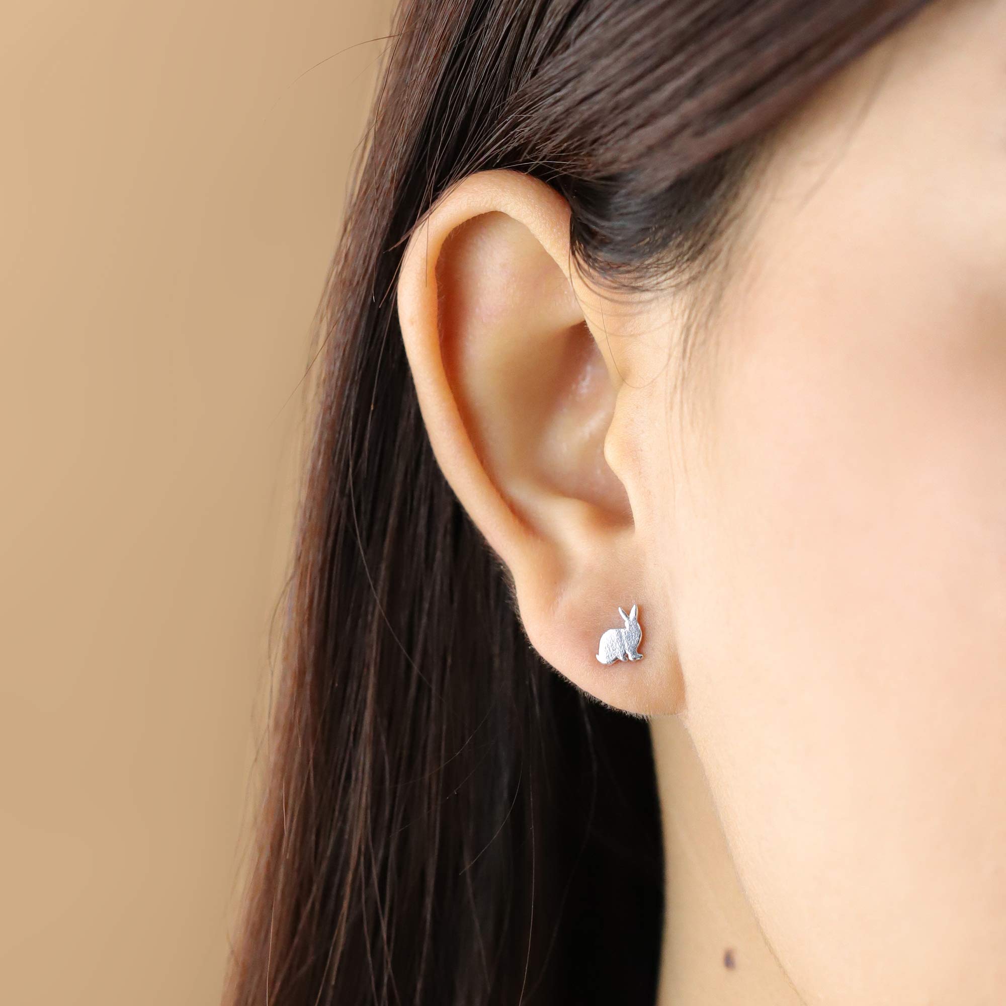 Boma Jewelry Sterling Silver Bunny Rabbit Stud Earrings