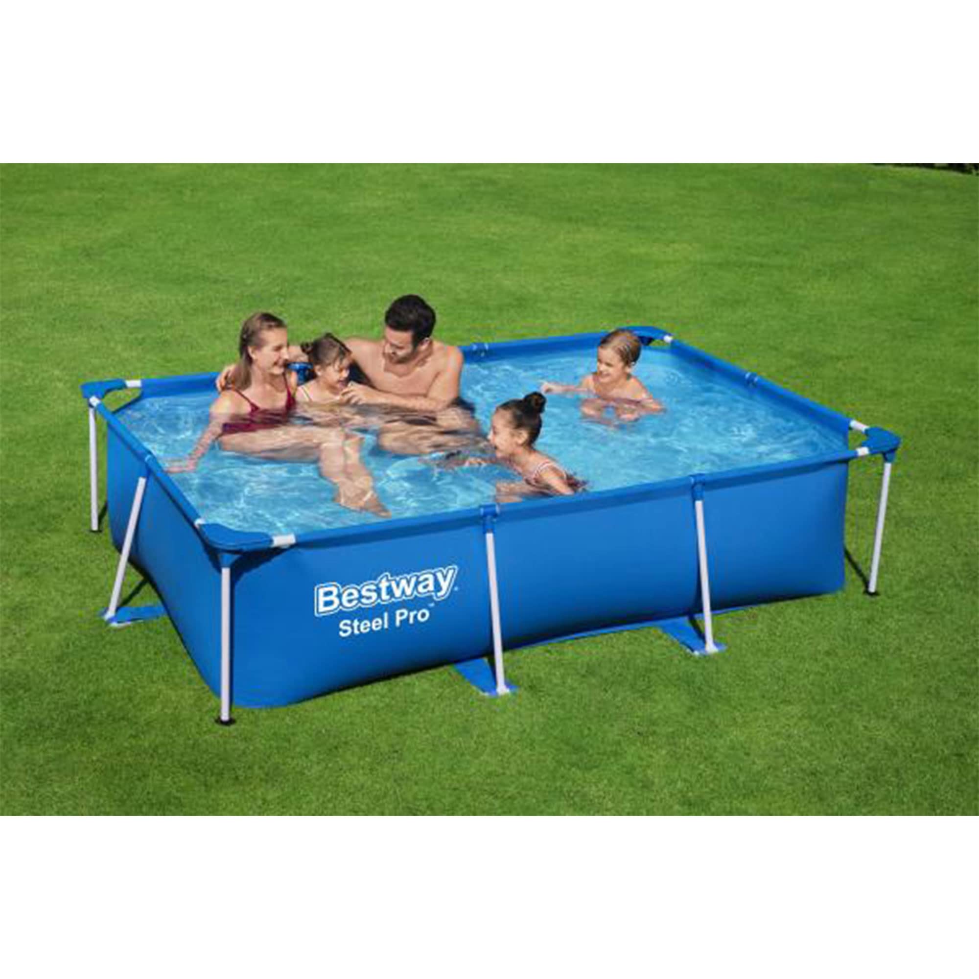 Bestway 8.5t x 5.5ft x 24in Rectangular Above Ground Pool Frame with Filter Pump