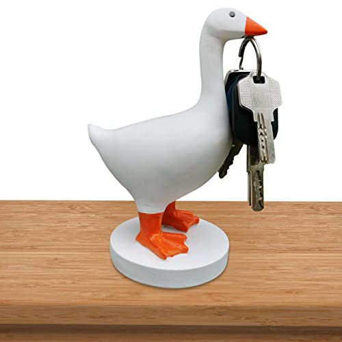 Magnetic Goose Key Holder, Magnetic Goose Statue for Key Hanger, Cute Duck Funny Desk Decor, Magnetic Key Holder Hanging Rack Ornament for Keys Glasses Home Decor -Orange Duck