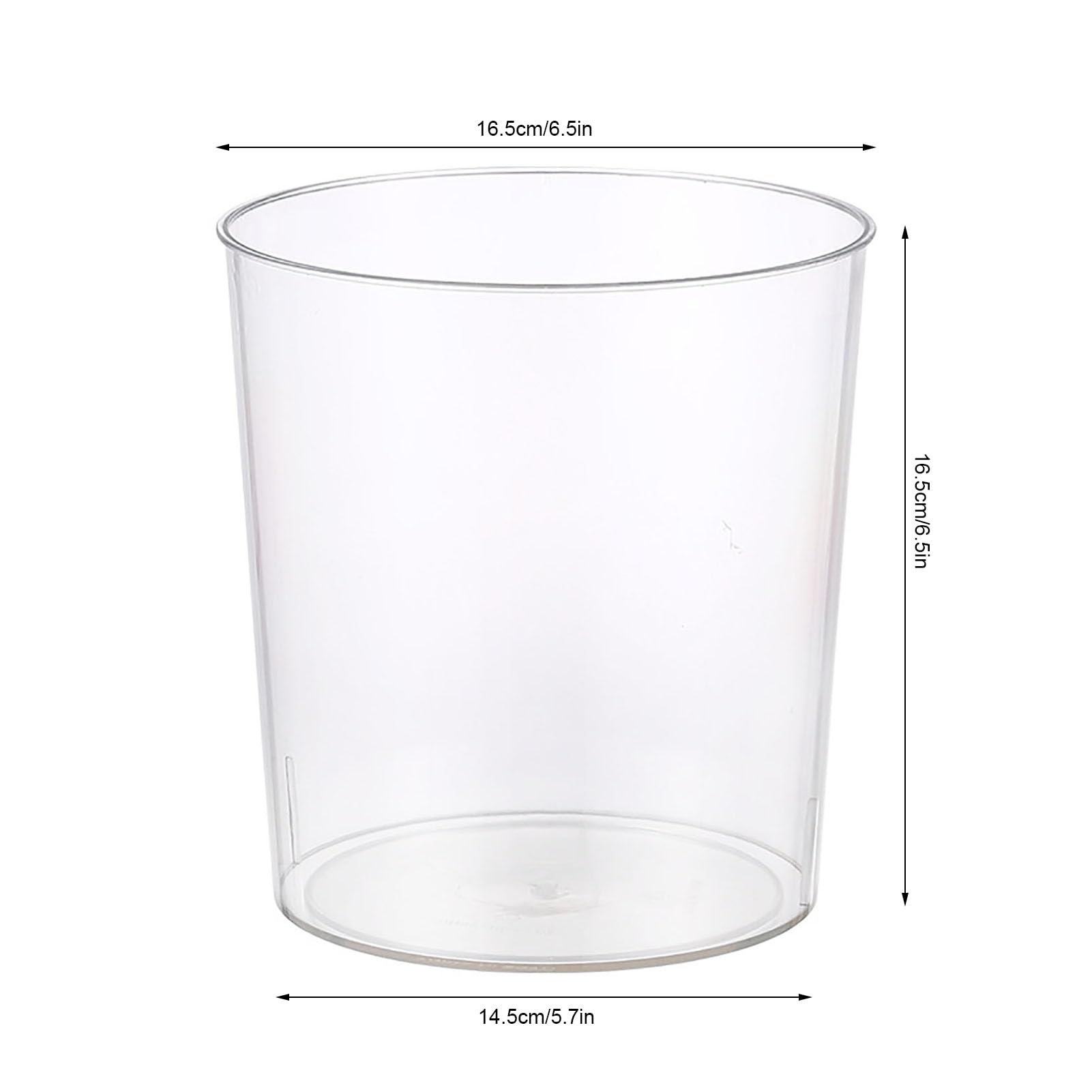 FLUSTDER Transparent Plastic Trash Can Large Capacity Wastebasket for Home Office Bathroom Kitchen Bedroom (Small Size)