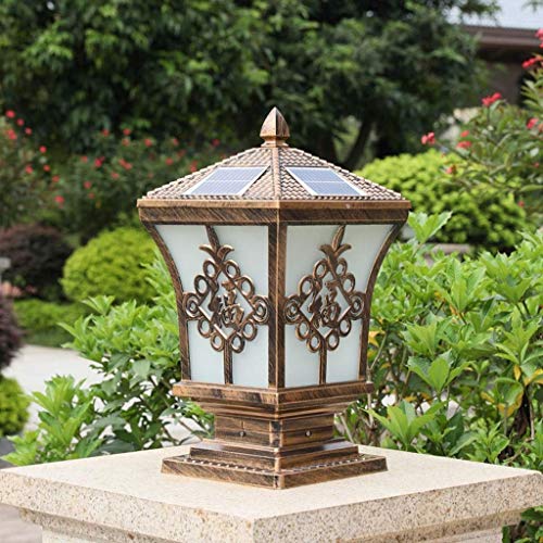 SPNEC Outdoor Lighting Solar Column Headlights Outdoor Doorpost Lights Waterproof Garden Lights Villa Wall Lights, Home Garden Viewing Lights Lawn Lights