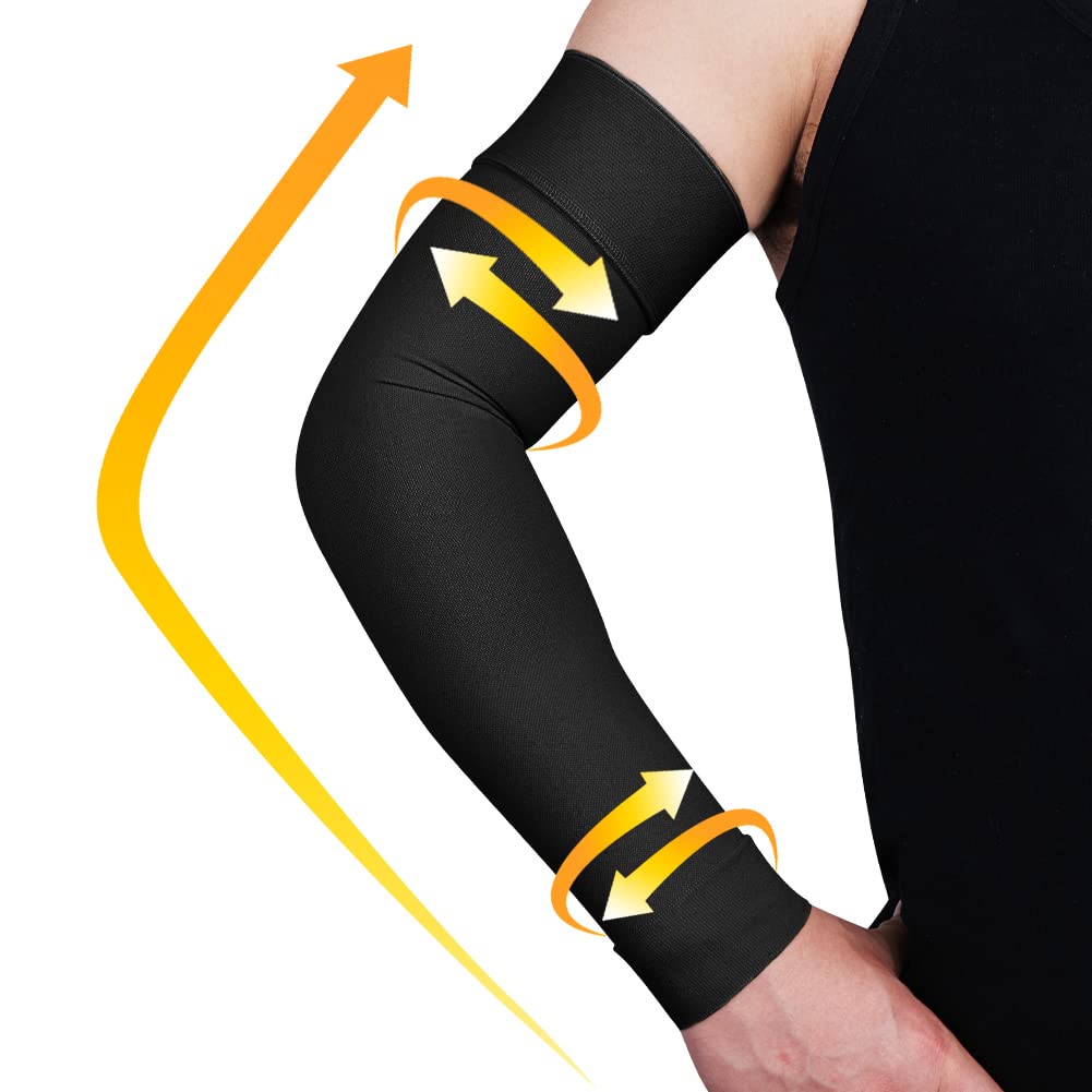 CASMON 20-30 mmHg Lymphedema Compression Arm Sleeve For Men Women (Single), Arm Brace for Recovery, Tendonitis, Relieves Pain