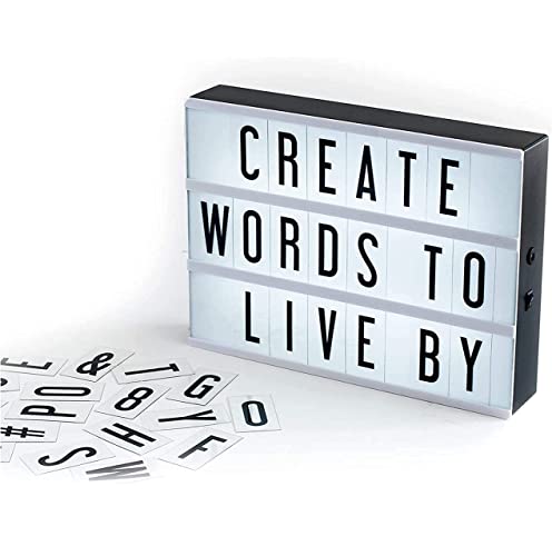 My Cinema Lightbox - Cinema Light Box, 12"x9" - Light Box with 100 Letters and Numbers - Personalised Light Box Sign, DIY Light Box Signs, Cinematic Color Changing
