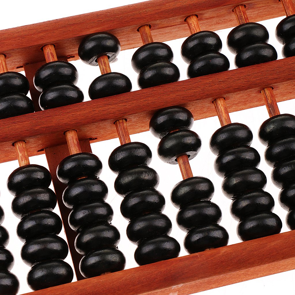 MonkeyJack 15 Column Vintage Chinese Wooden Bead Arithmetic Abacus with Box for Children Adults Gift