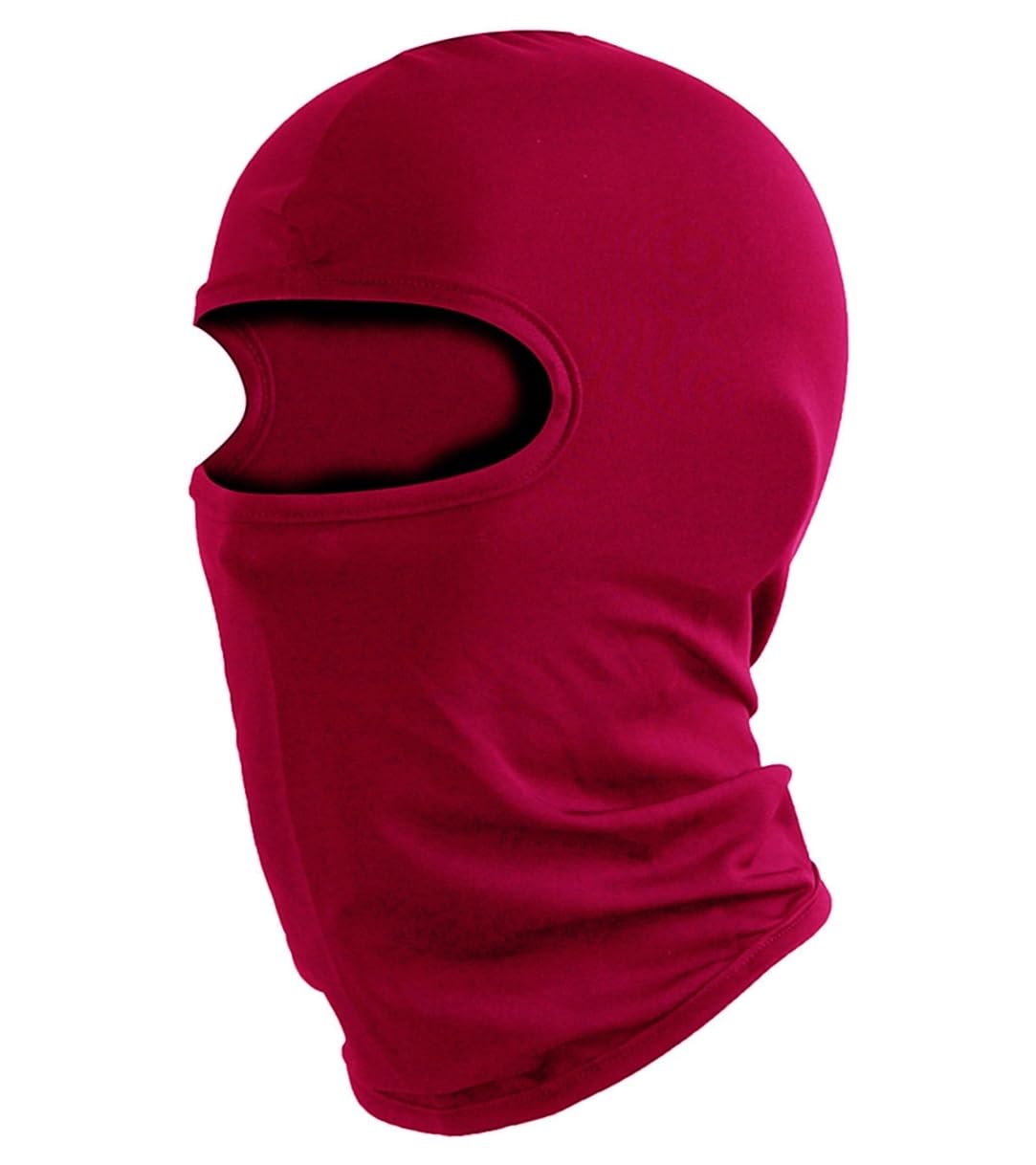 Balaclava Ski Mask Head Mask Full Face Mask Windproof Face Cover Sun UV Protection Scarf Men Women Outdoor Sport Cycling Cap (Dark Red)