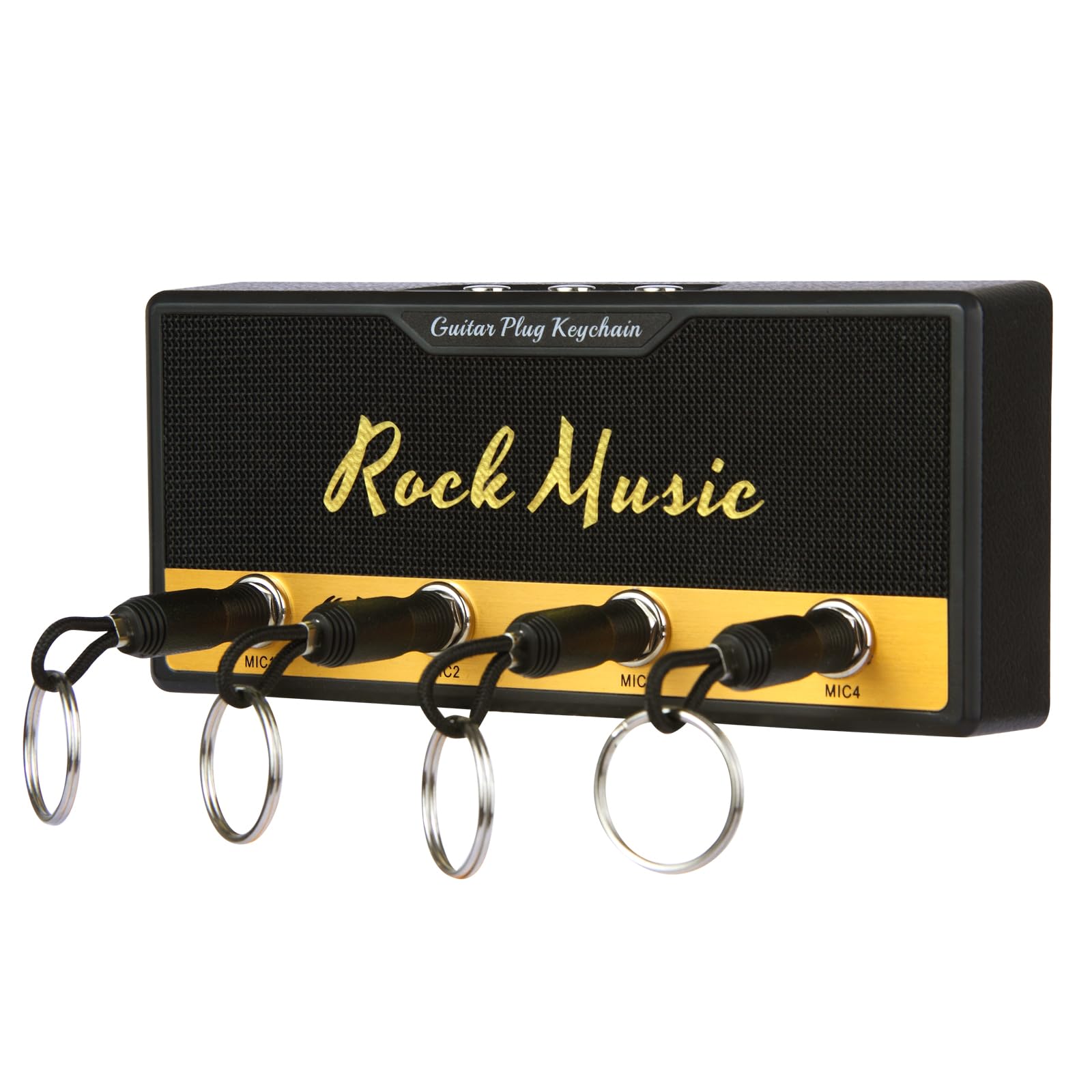 Eukynlre Guitar Amp Key Holder for Wall, Key Holder Wall Mount, Key Rack Wall Decor, Key Hooks with 4pcs Guitar Plug Keychain