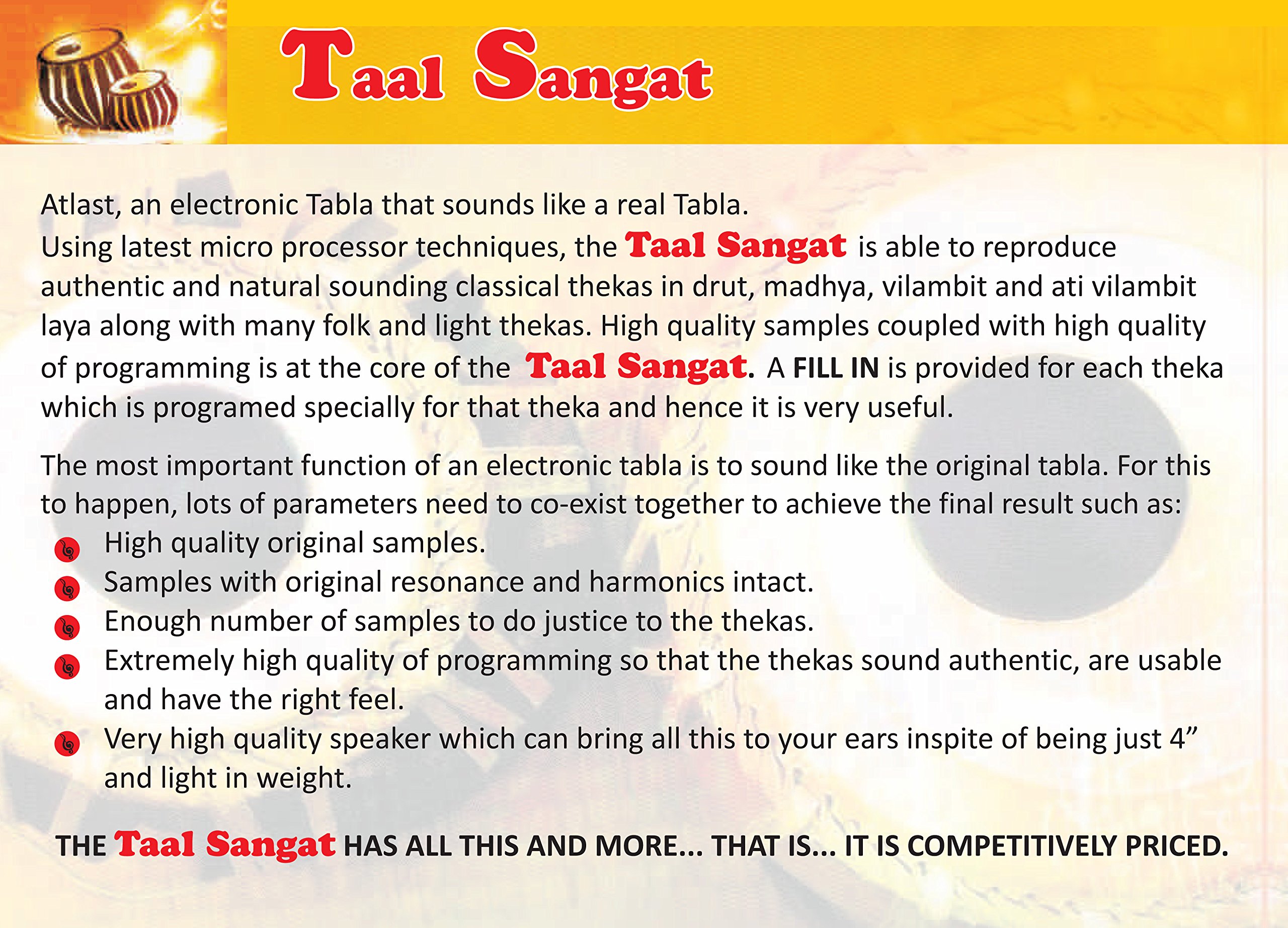 TAAL-SANGAT FULL METAL BODY INDIAN DIGITAL TABLA DRONE DRUMS WITH CLASSIC KNOB CONTROLS. USA POWER ZONE