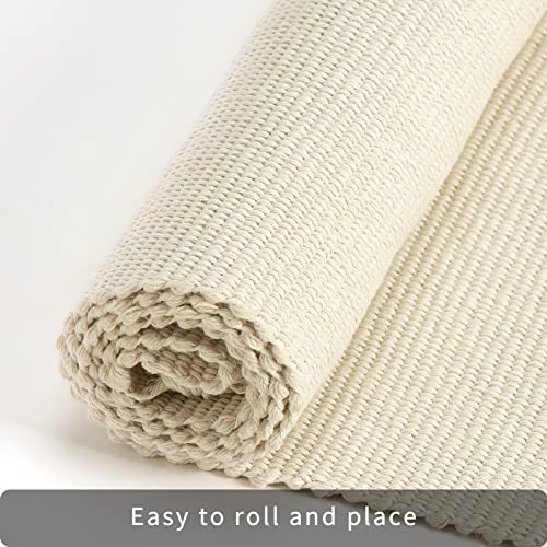 JE JOUE Boho Bathroom Rug 2'x3',Hand Woven Tassel Solid Color Area Rug, Washable Bedroom Runner mat for Laundry Kitchen Outdoor Bathroom Dorm entryway