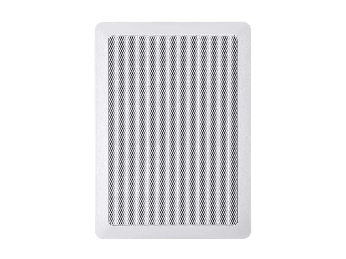 Monoprice 2-Way Polypropylene In-Wall Speakers - 6.5 Inch (Pair) With Paintable Grille - Aria Series,White