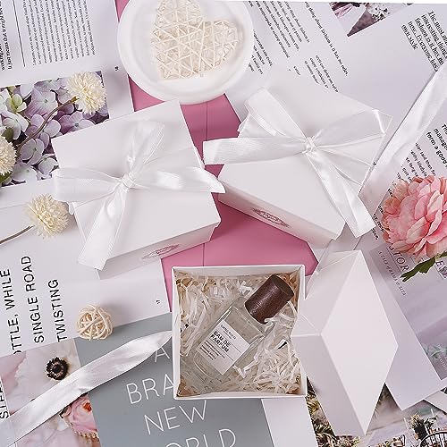 Elephant-package 12Pack Small Gift Boxes with Lids, White Gift Boxes with Ribbon for Birthday, Present Packing, Party Favor, Candle Boxes, Treat Boxes, Wedding.