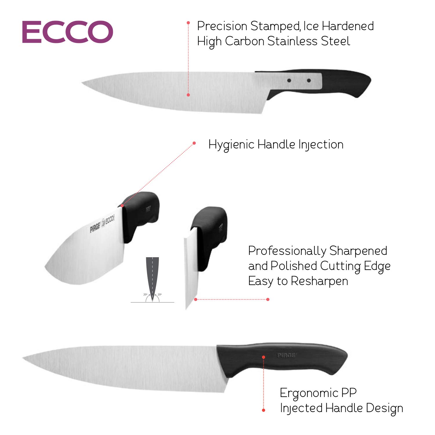 Ecco Bread Knife Large Sharp Stainless Steel Bread Knives Kitchen Knife (8.9" / 22.5cm Wide Bread Knife)