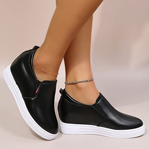 Casual Women's Non Slip Solid Color Slip On Thick Sole Breathable Work Single Shoes Women Sandals Size 10 Black
