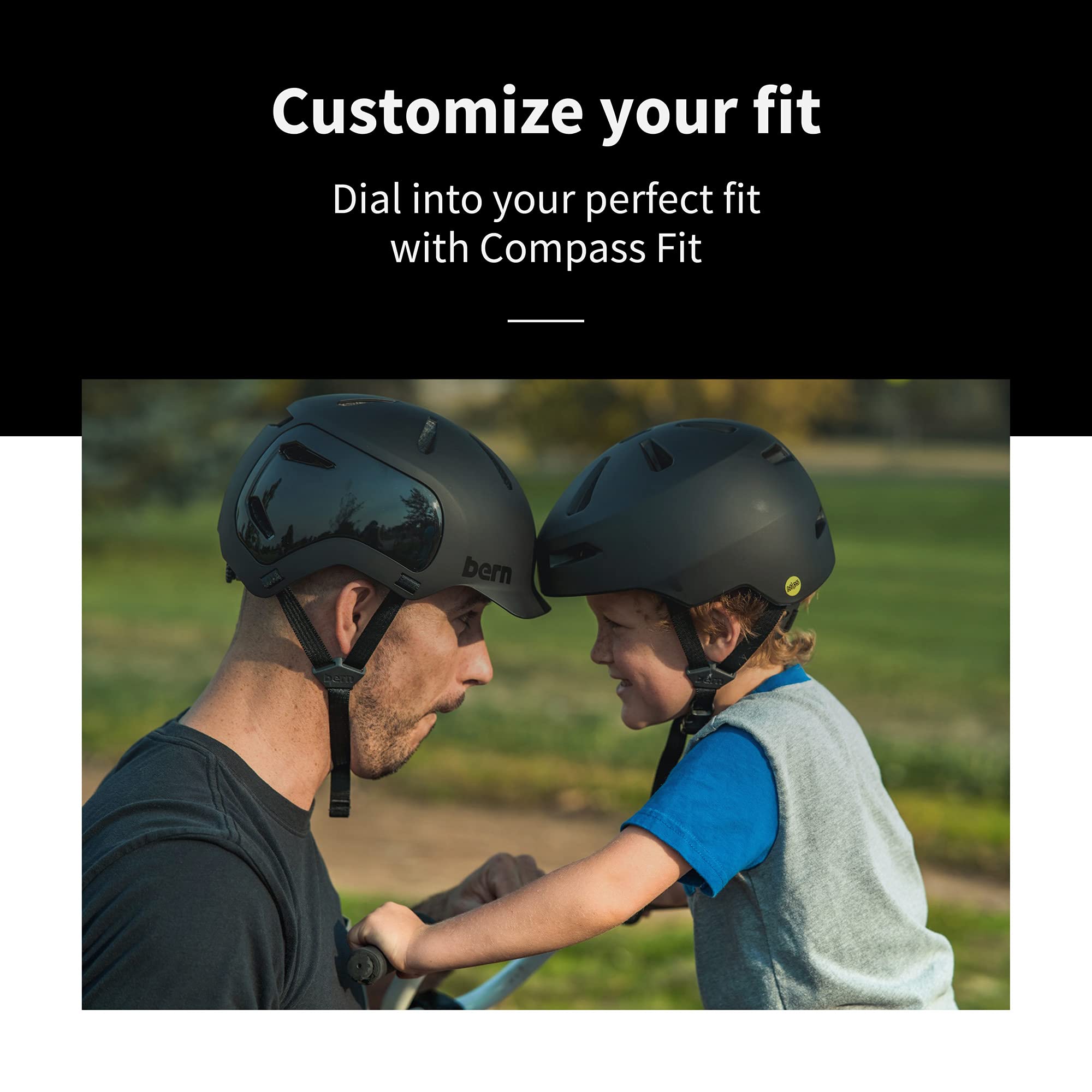 Bern Watts 2.0 Adult Bike Helmet, Brim Style, Multisport Certified, MIPS Rotational Impact Protection, Compass Dial-Adjusted Fit, for Biking, Skating, Boarding (Matte Sand, Small)