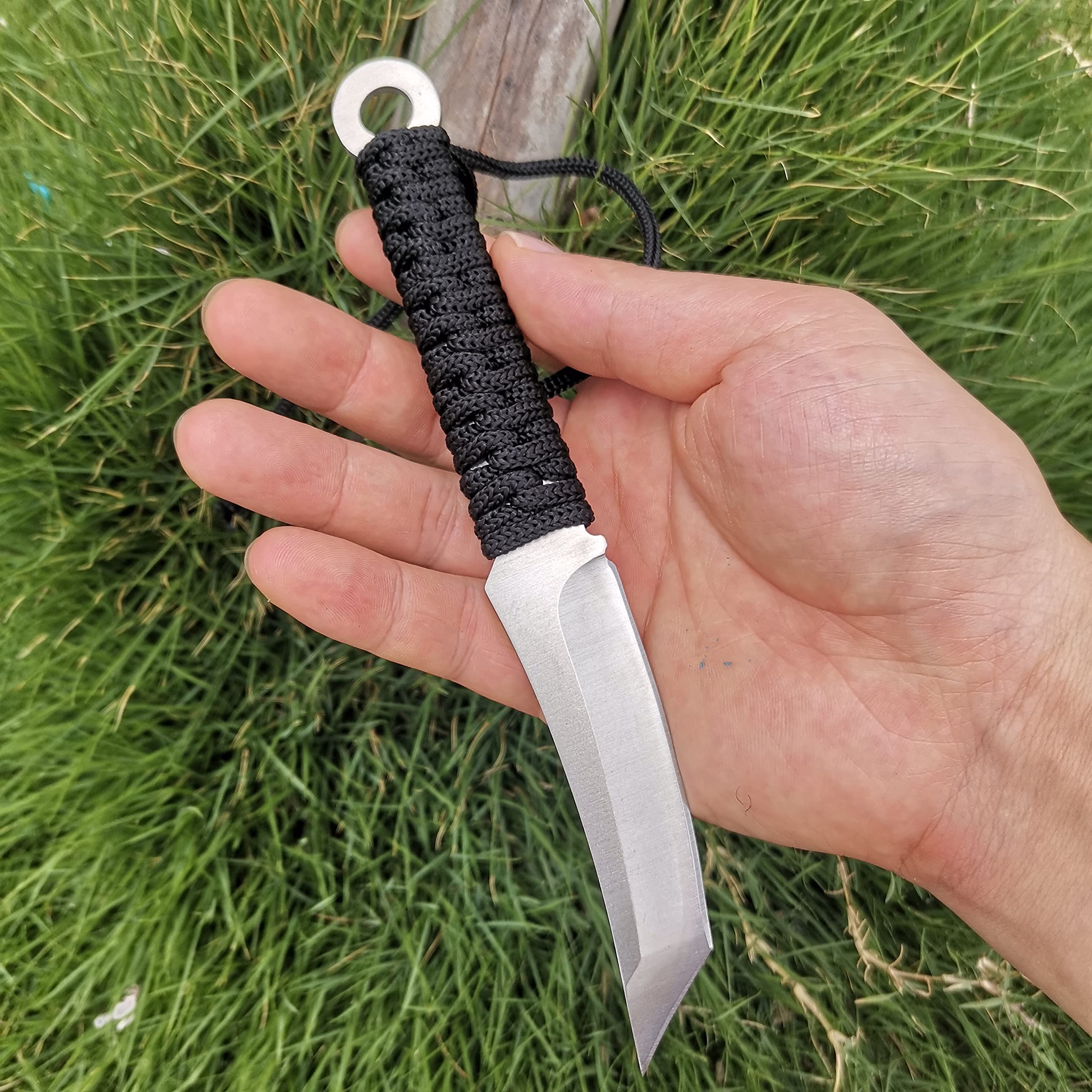 CHENHAN 3.35-inch Fixed Blade Knife with Sheath, Survival Tactical Knife,Hunting Knife with Rope Handle,Good for Camping Hunting and Outdoor