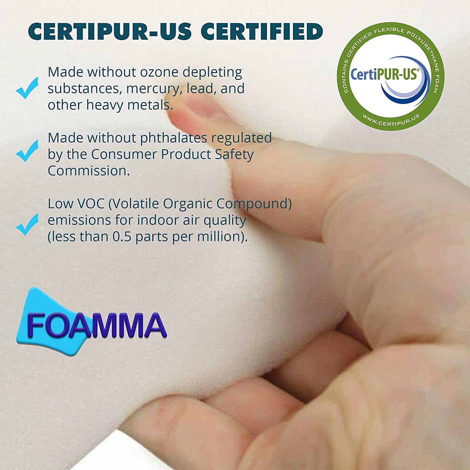 Foamma 1" x 24" x 72" High Density Upholstery Foam, Replacement Couch Cushion Foam, High Density Foam Cushion, Couch Foam, Couch Filler Stuffing, Chair Foam, Upholstery Foam for Couch Cushions