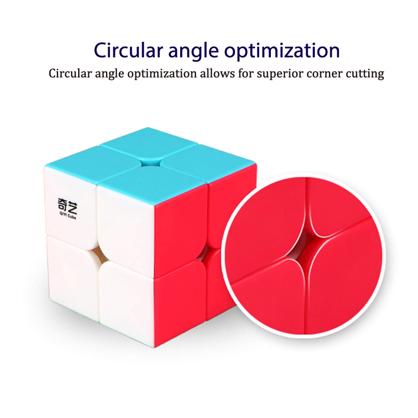 Qidi Speed Cube 2x2- Stickerless Magic Cube 2x2x2 Puzzles Toys (50mm), The Most Educational Toy to Improve Concentration.