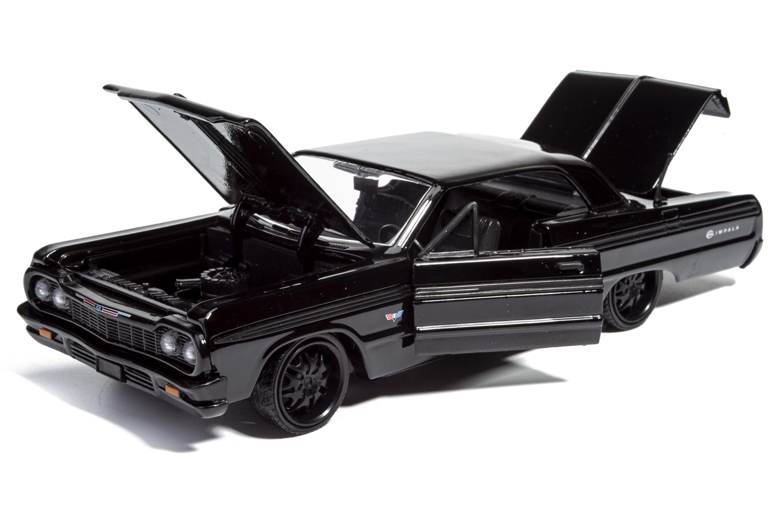 Motor Max 73259AC-BK Chevy Impala, Black 73259AC-BK - 1/24 Scale Diecast Model Toy Car