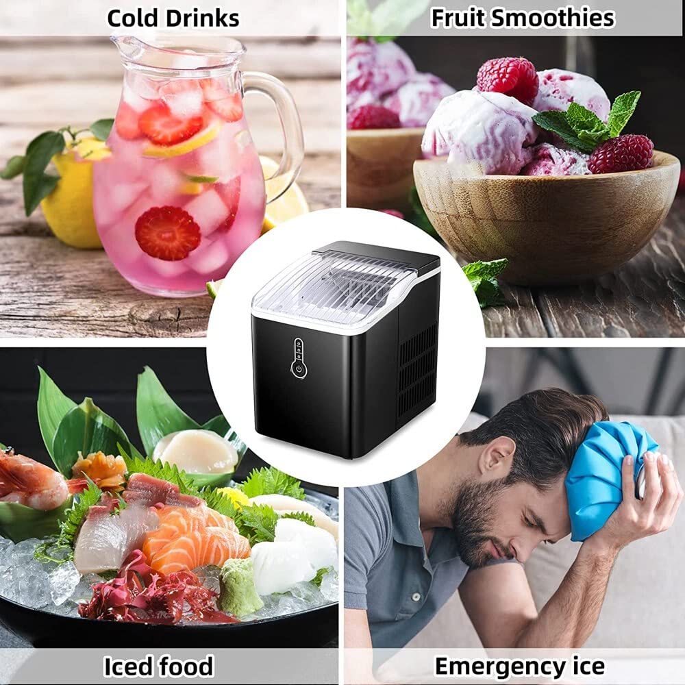 Countertop Ice Maker Machine, Portable Compact Ice Cube Maker with Ice Scoop & Basket, 26Lbs/24H Ice Machine for Home/Kitchen/of