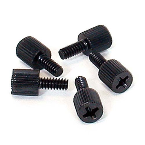 StarTech.com 6-32, 5/16in Long Black Metal Computer Case Thumbscrew - Pkg of 50 (SCREWTHUMB)