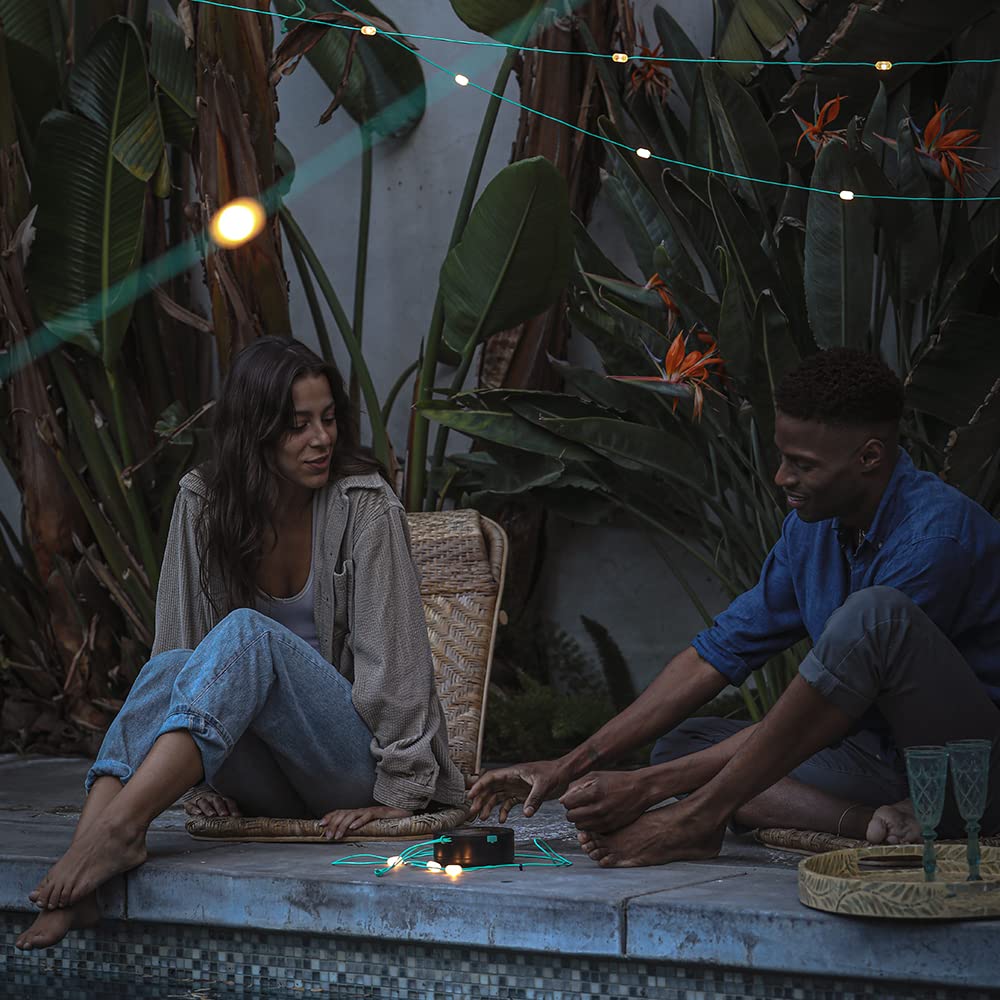 MPOWERD Luci Solar String Lights + Phone Charger: White 18' Rechargeable via Solar or USB-A, 100 Lumens LEDs, Lasts Up to 20 Hours, Waterproof, Camping, Backyard, and Travel