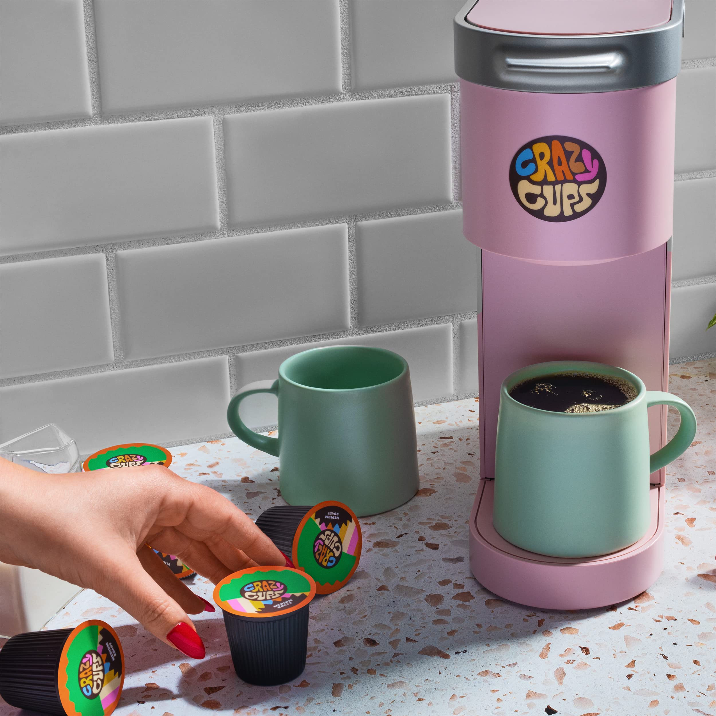Crazy Cups Flavored Coffee Pods Variety Pack - Coffee Flavors for the Keurig K Cups Machine, Recyclable Single Serve Cups, 24 Count