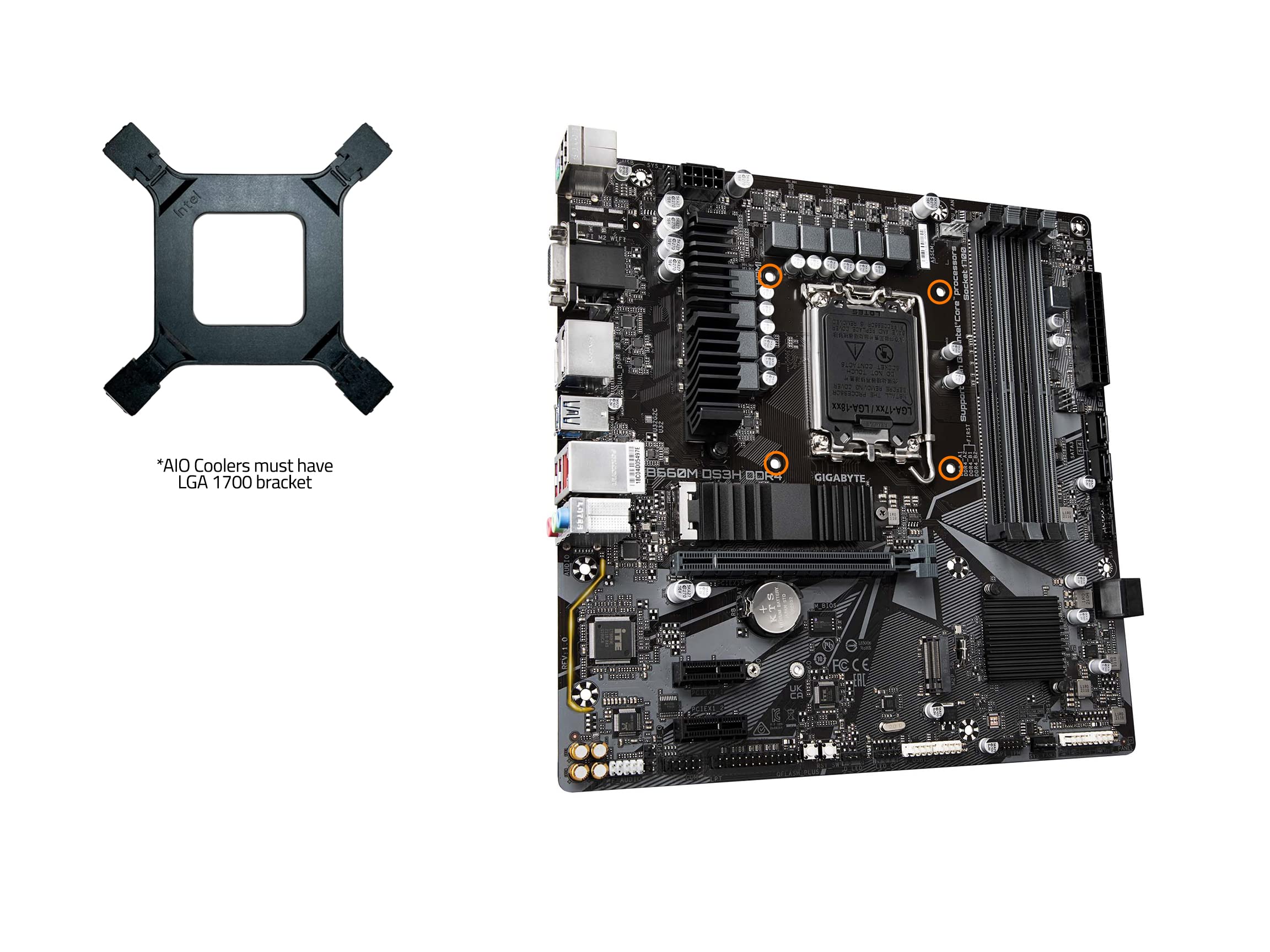 GIGABYTE B660M DS3H DDR4 (B660/ Intel/LGA 1700/ Micro-ATX/ DDR4/ Dual M.2/ PCIe 4.0/ USB 3.2 Gen2 Type-C/ 2.5GbE LAN/Motherboard)