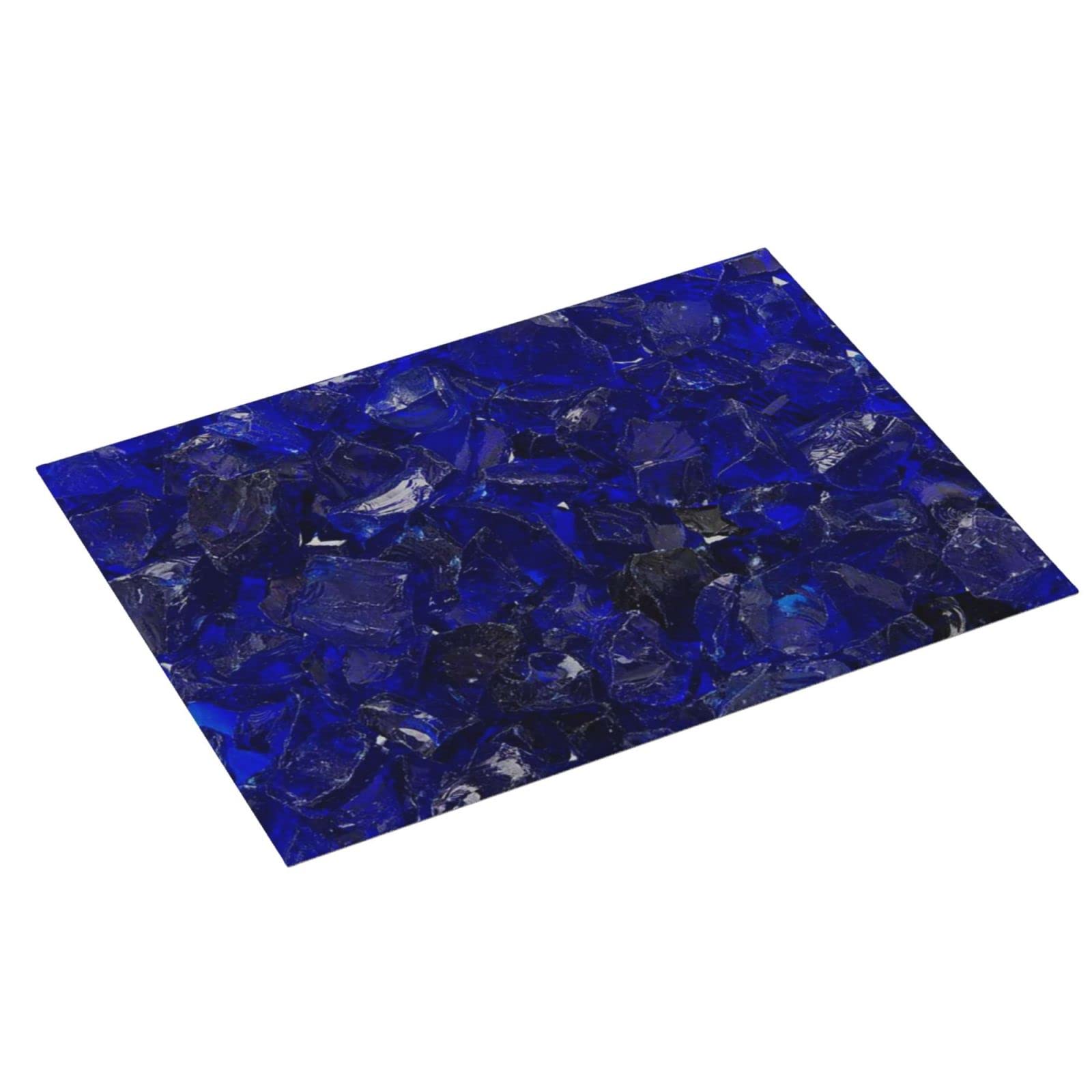 Cobalt Blue Glass Dish Drying Mat for Kitchen Counter, Large Microfiber Absorbent Reversible Hangding Quick Dish Draining Mat Protector Kitchen Decor Machine Washable 18×24 in