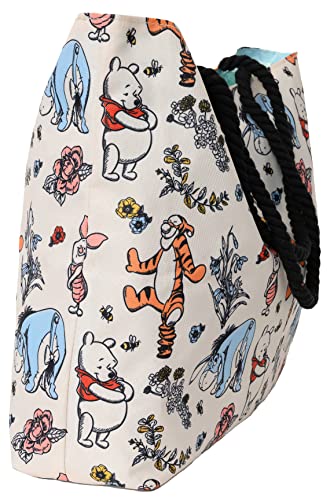Disney Tote Winnie the Pooh Eeyore Piglet Tigger Beach Print Lightweight Bag